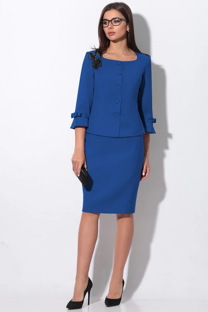 Костюм с юбкой 23757 лазурный LeNata купить в интернет магазине Велесмода